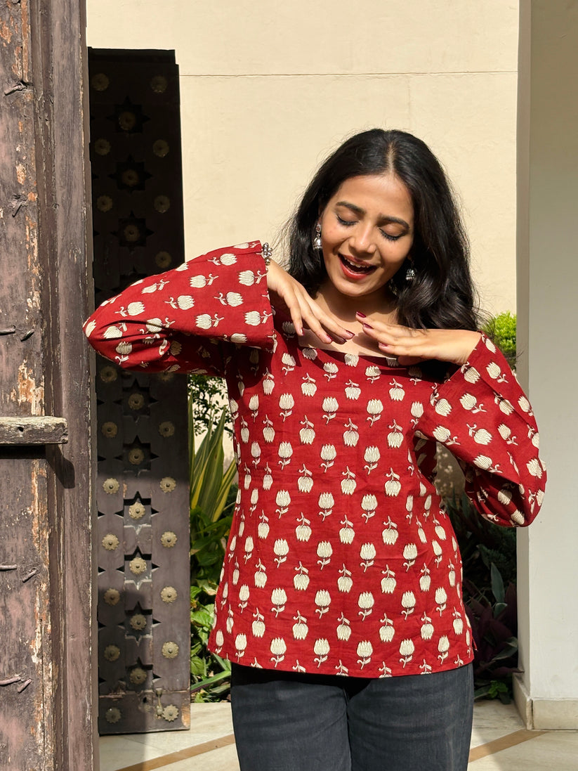 Ravya Square Neck Kurti – Pehrin